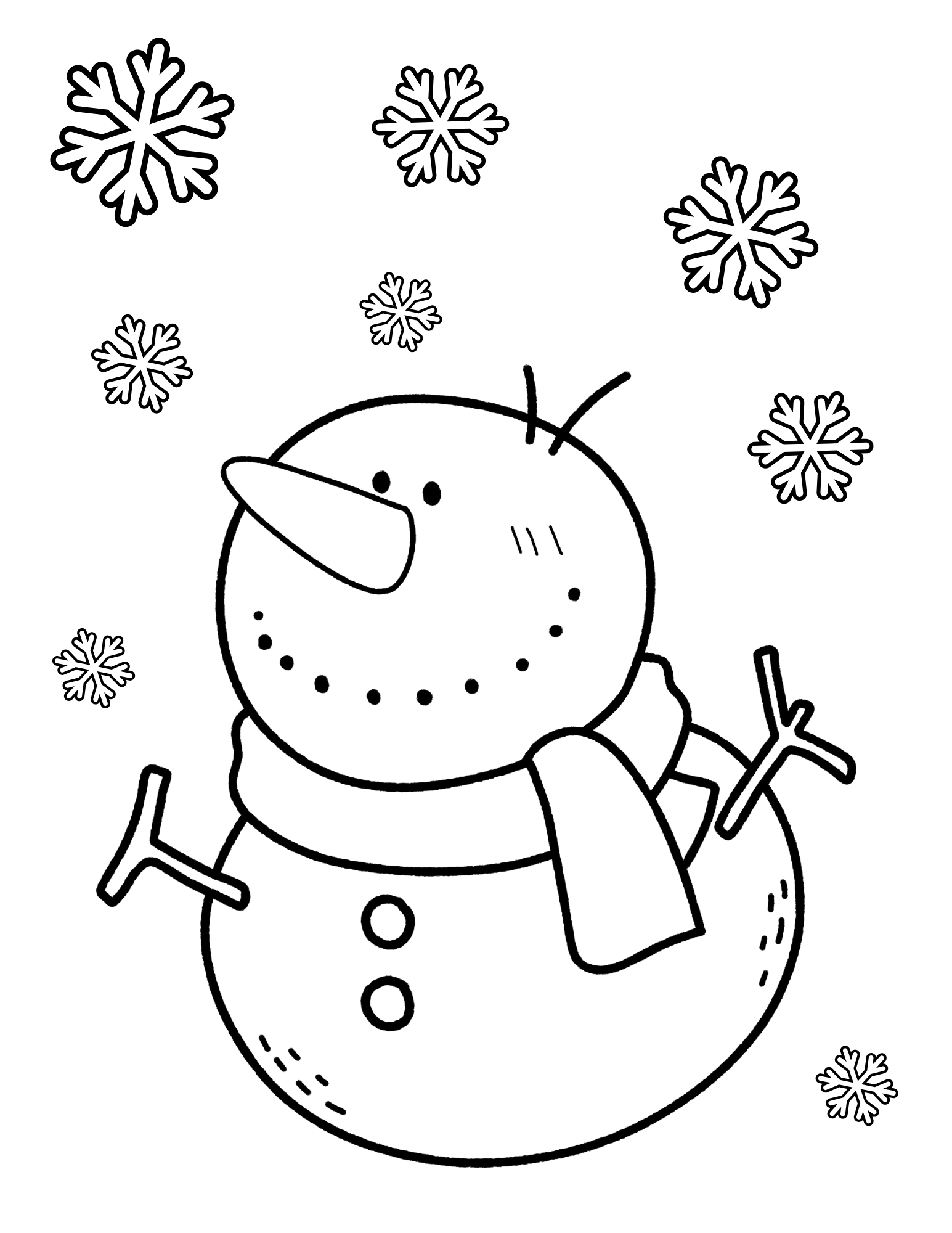 Snowman Coloring Pages - Fun Coloring Sheets