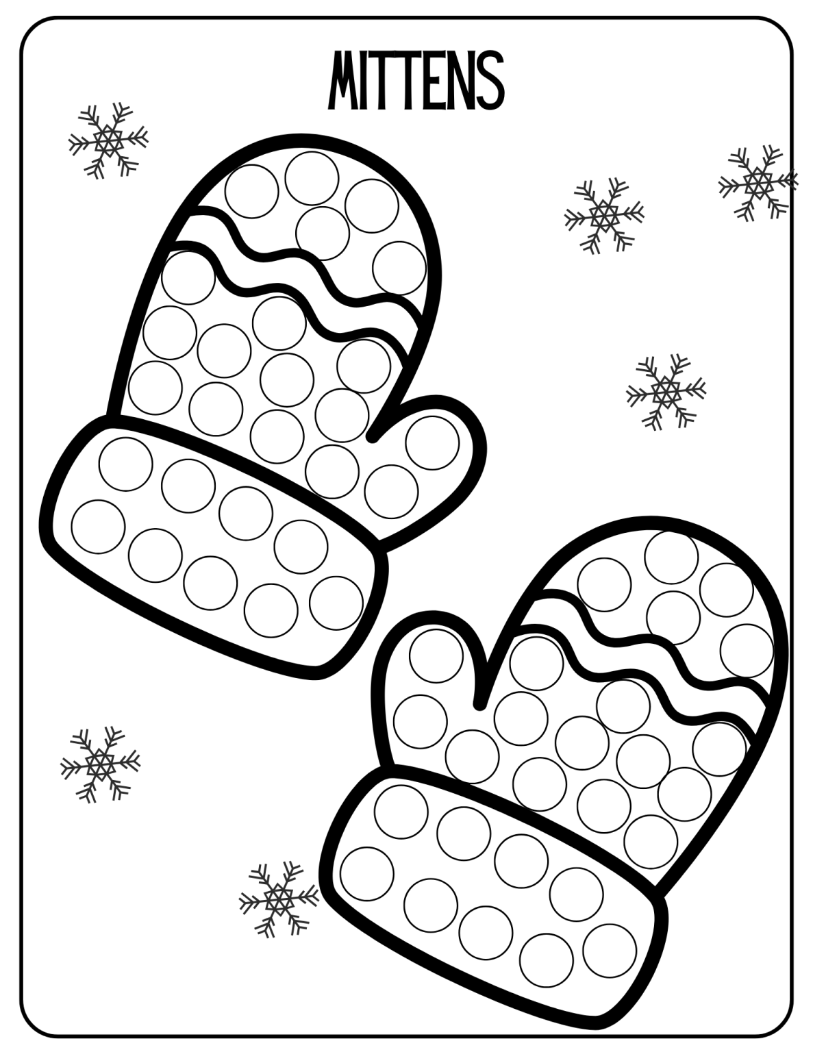 Winter Dot Marker Coloring Sheets - Fun Coloring Sheets