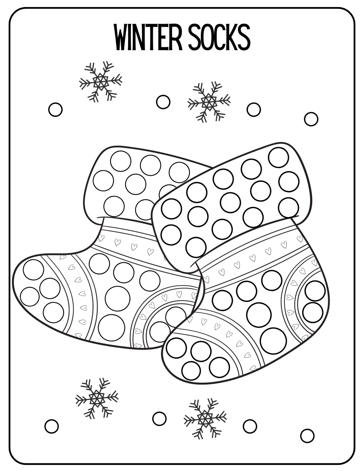 Winter Dot Marker Coloring Sheets - Fun Coloring Sheets
