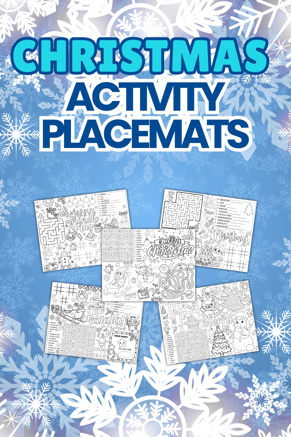 Christmas Activity Placemats - Fun Coloring Sheets