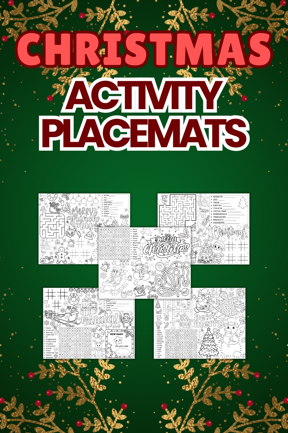 Christmas Activity Placemats - Fun Coloring Sheets