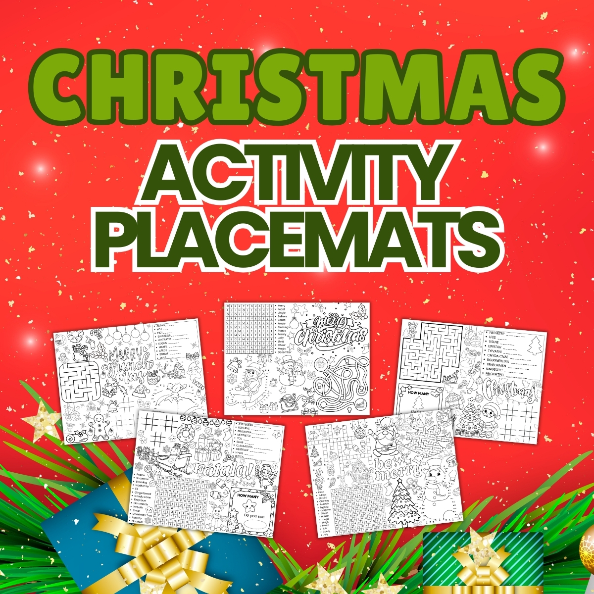 Christmas Activity Placemats - Fun Coloring Sheets