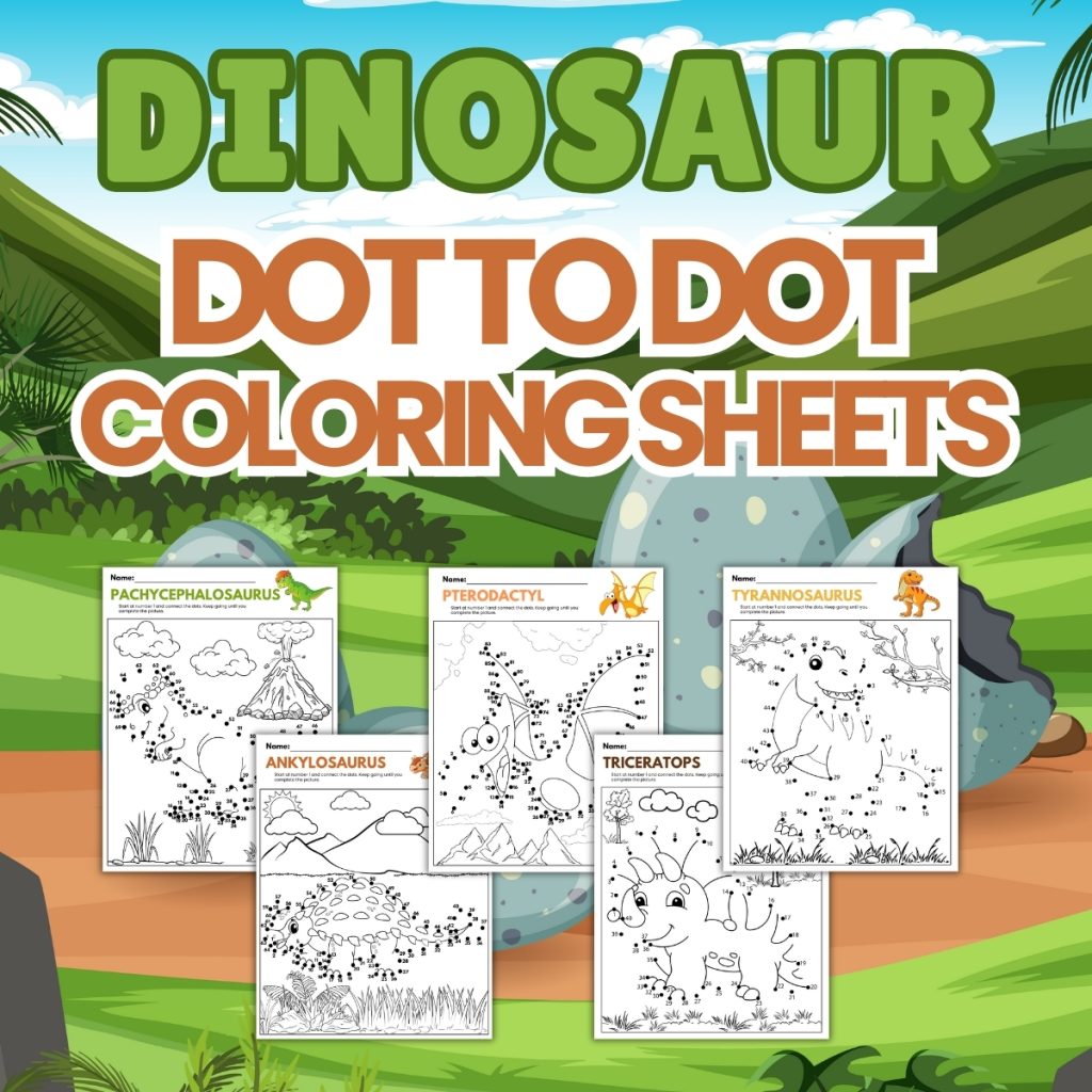 Dinosaur Dot To Dot Coloring Pages - Fun Coloring Sheets