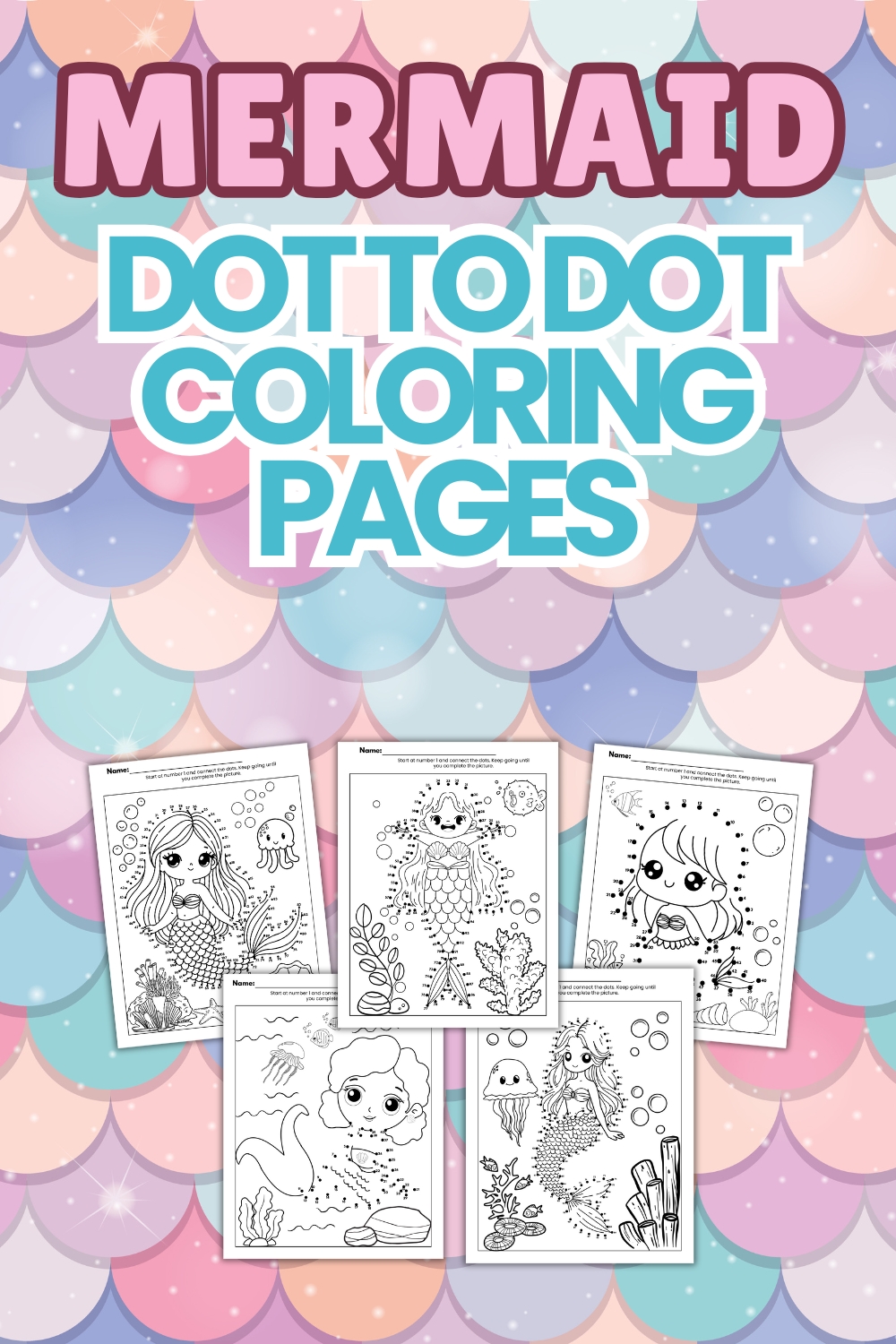 Mermaid Dot to Dot Coloring Pages - Fun Coloring Sheets