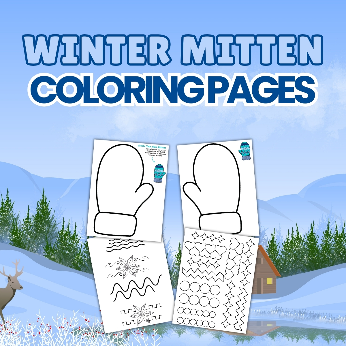 Winter Mitten Coloring Pages - Fun Coloring Sheets