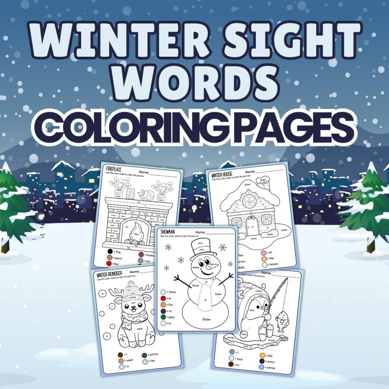 Winter Sight Words Coloring Pages - Fun Coloring Sheets