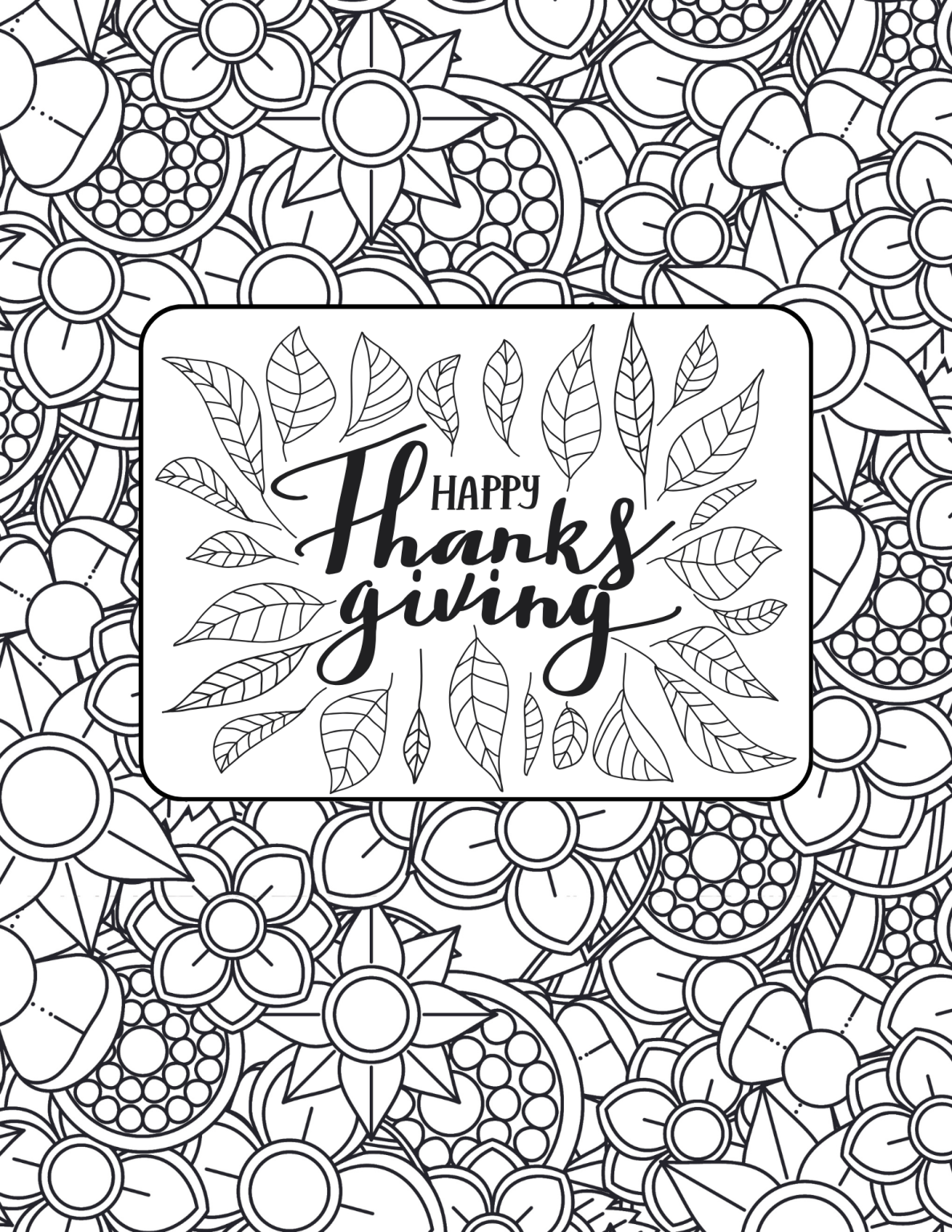 Adult Thanksgiving Coloring Pages - Fun Coloring Sheets