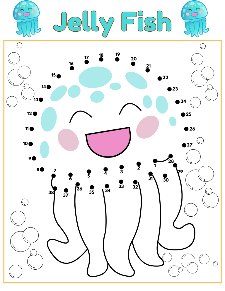 Sea Life Dot to Dot Coloring Pages - Fun Coloring Sheets