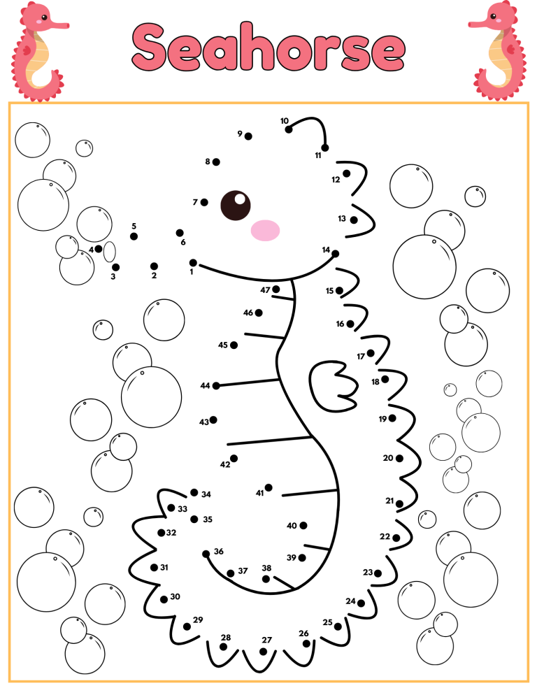 Sea Life Dot to Dot Coloring Pages - Fun Coloring Sheets