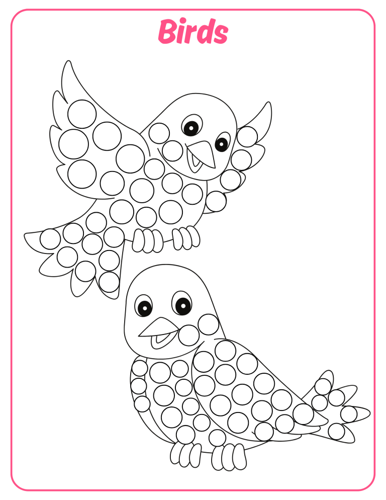 Spring Dot Marker Coloring Pages - Fun Coloring Sheets