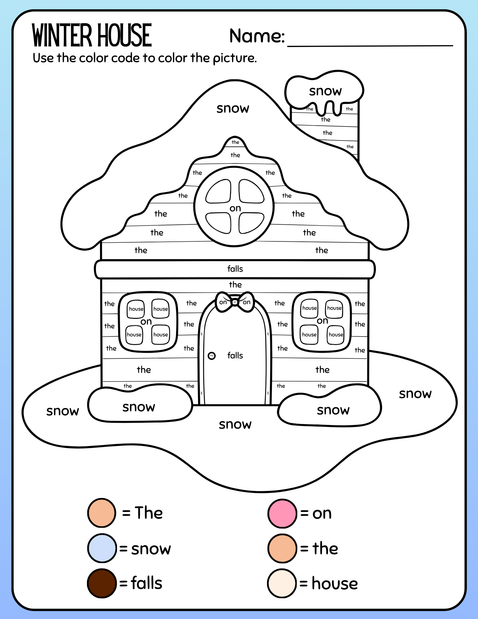 Winter Sight Words Coloring Pages - Fun Coloring Sheets