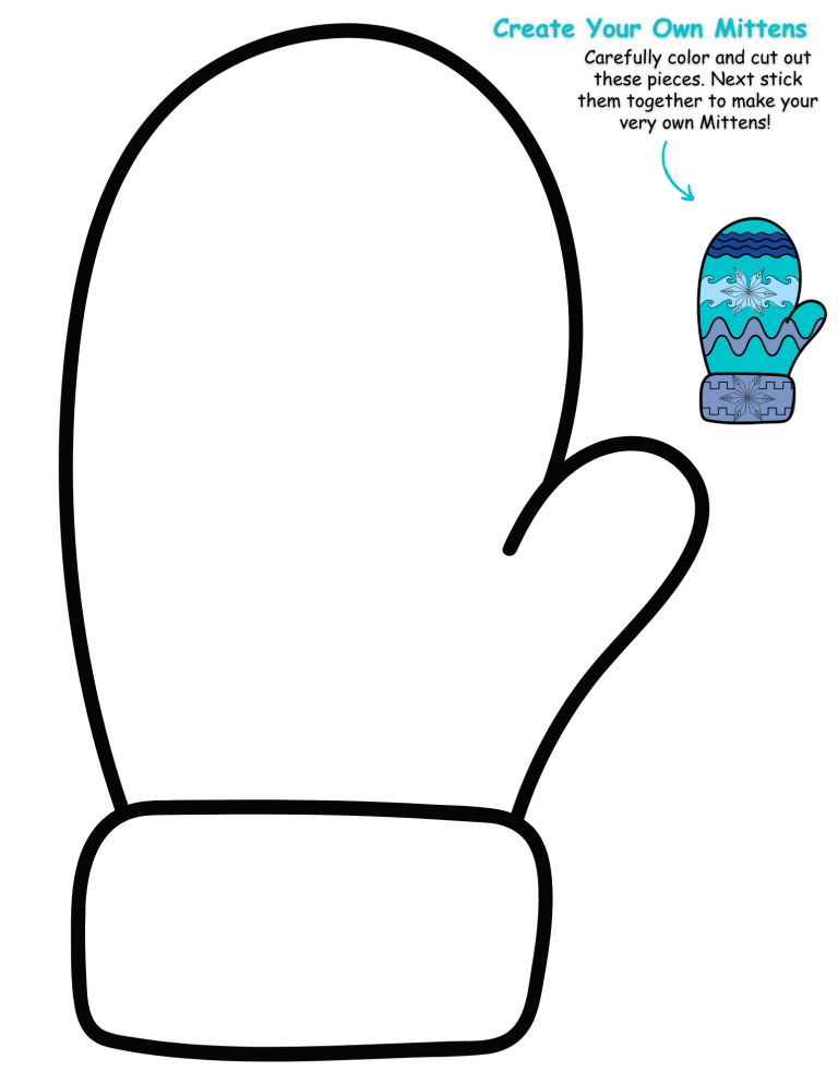 Winter Mitten Coloring Pages - Fun Coloring Sheets