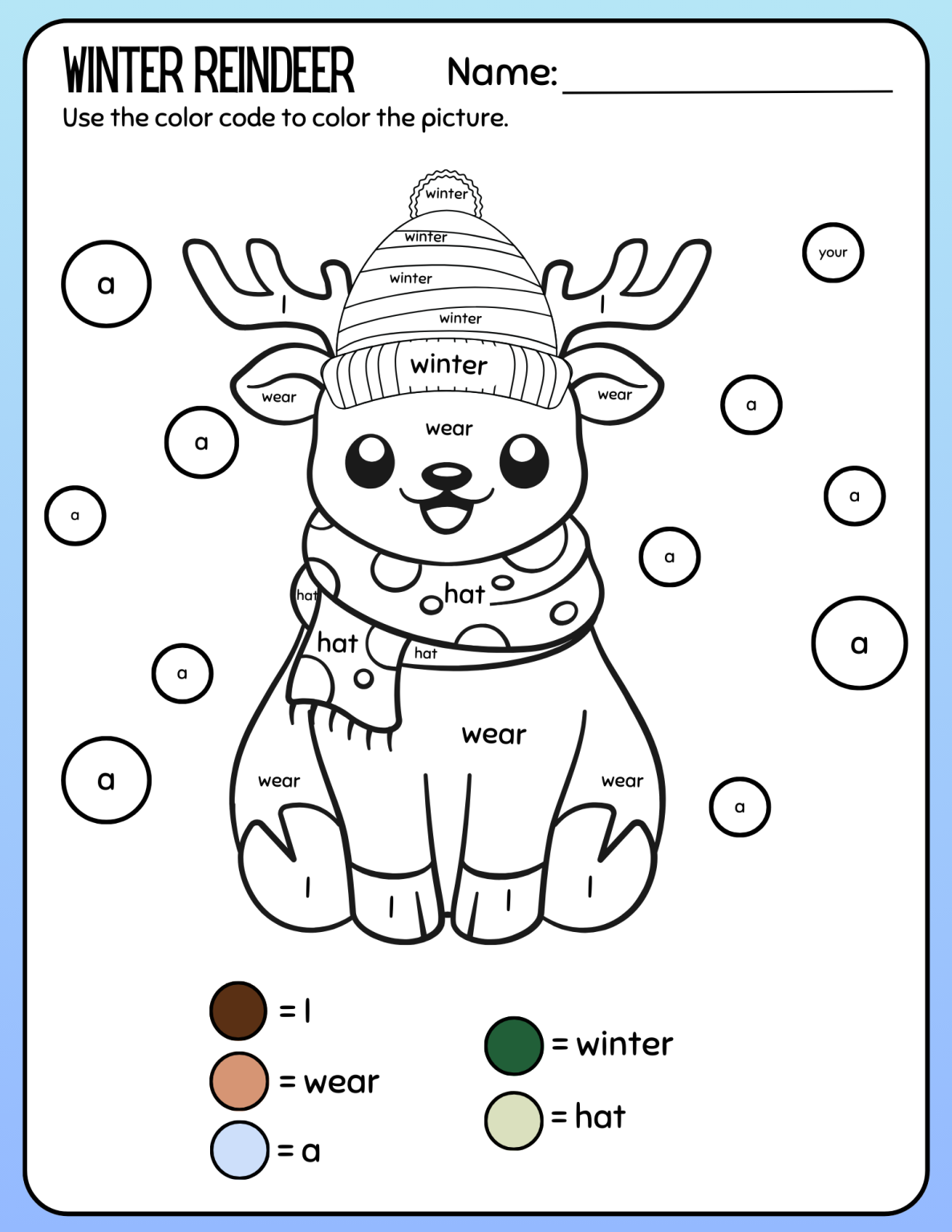 Winter Sight Words Coloring Pages - Fun Coloring Sheets