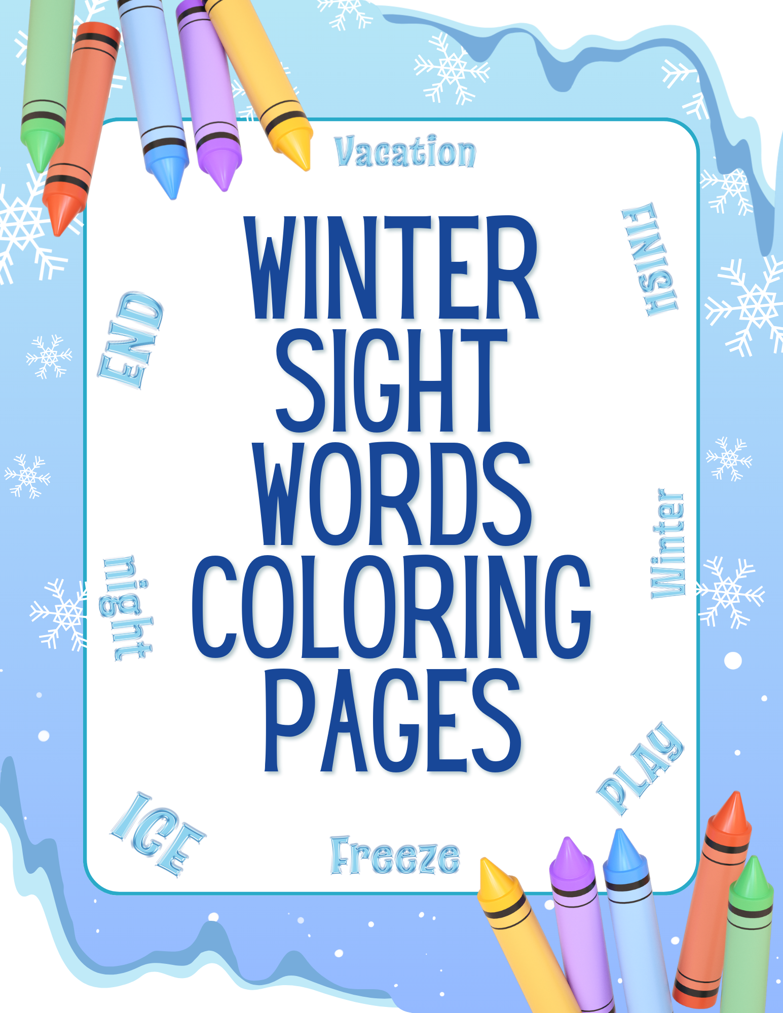 Winter Sight Words Coloring Pages - Fun Coloring Sheets