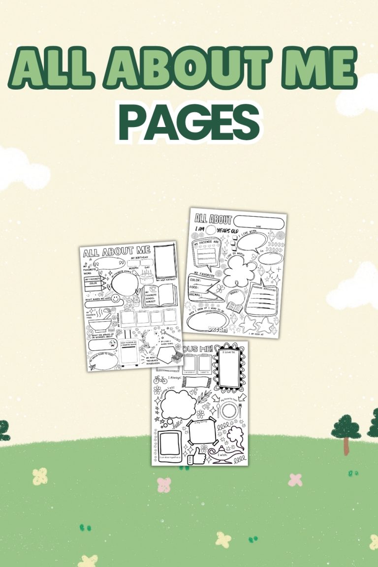 All About Me Pages - Fun Coloring Sheets