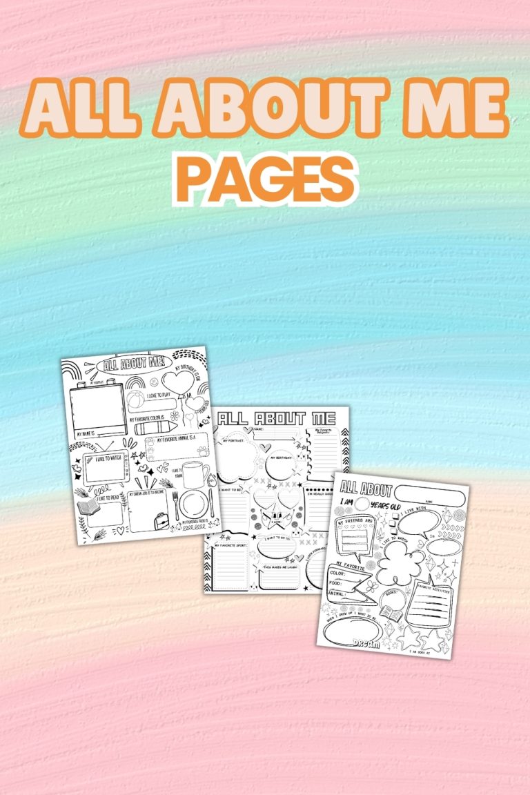 All About Me Pages - Fun Coloring Sheets