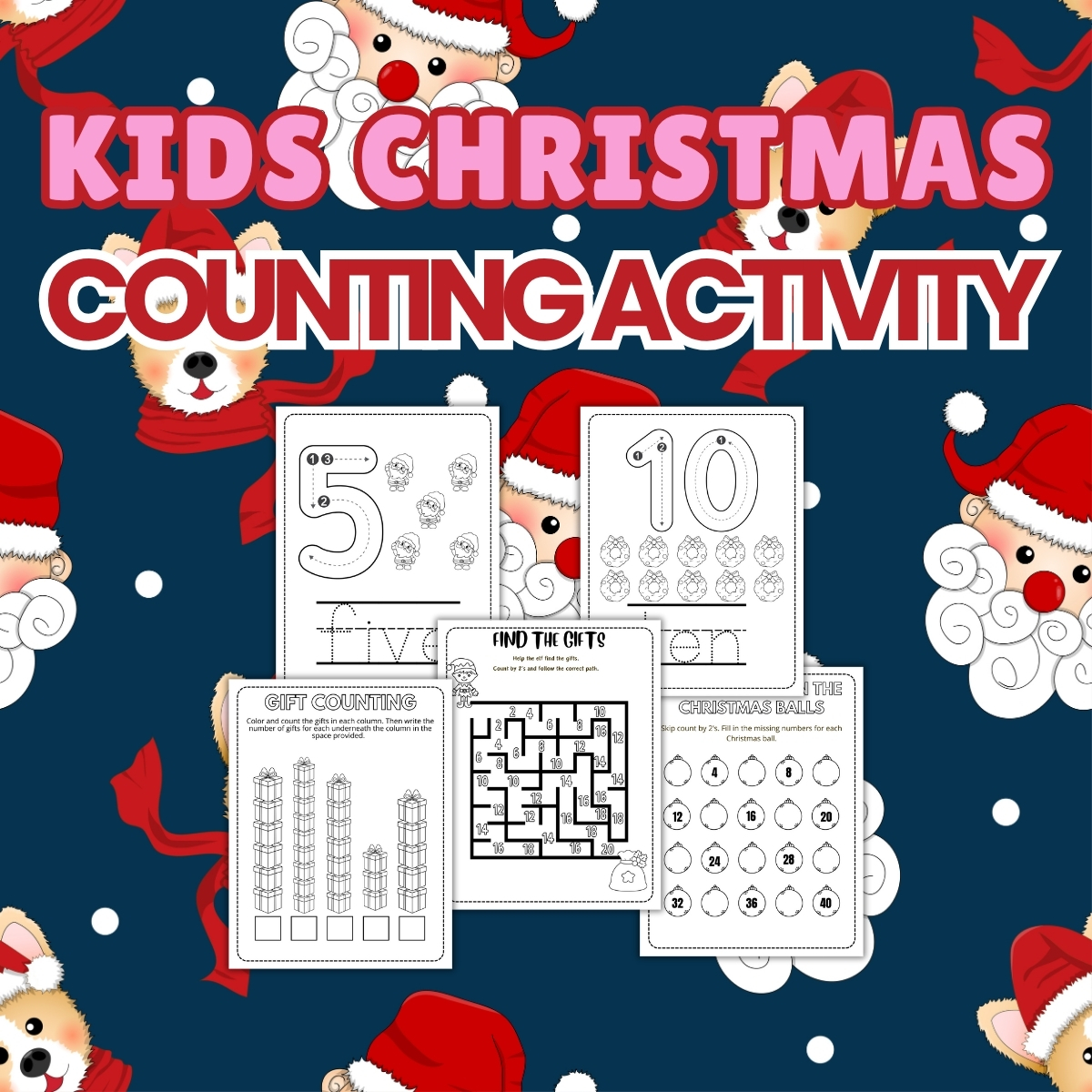 Kids Christmas Counting Activity - Fun Coloring Sheets