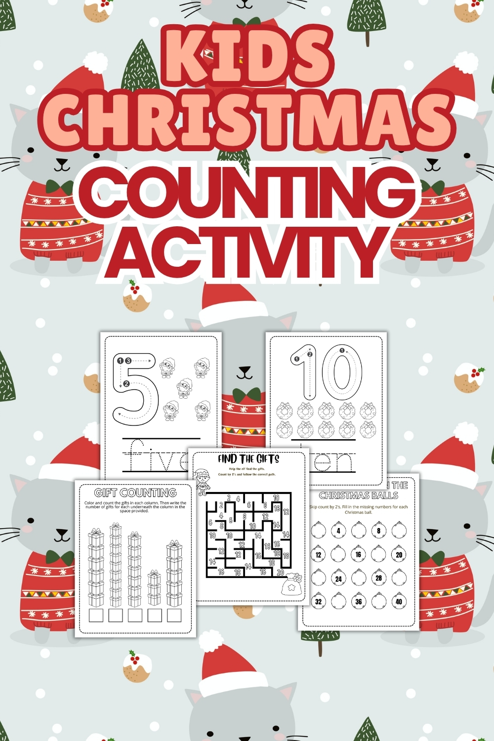 Kids Christmas Counting Activity - Fun Coloring Sheets