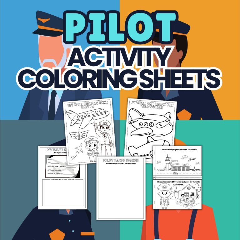 Pilot Activity and Coloring Sheets - Fun Coloring Sheets
