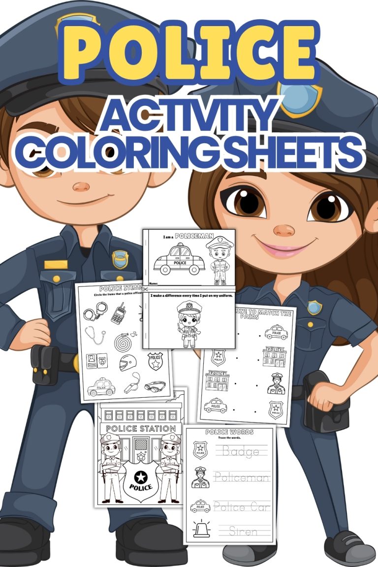 Police Activity and Coloring Sheets - Fun Coloring Sheets