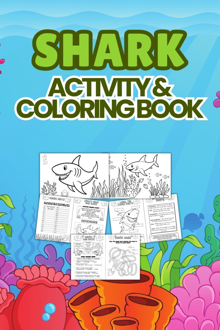 Shark Activity and Coloring Book - Fun Coloring Sheets