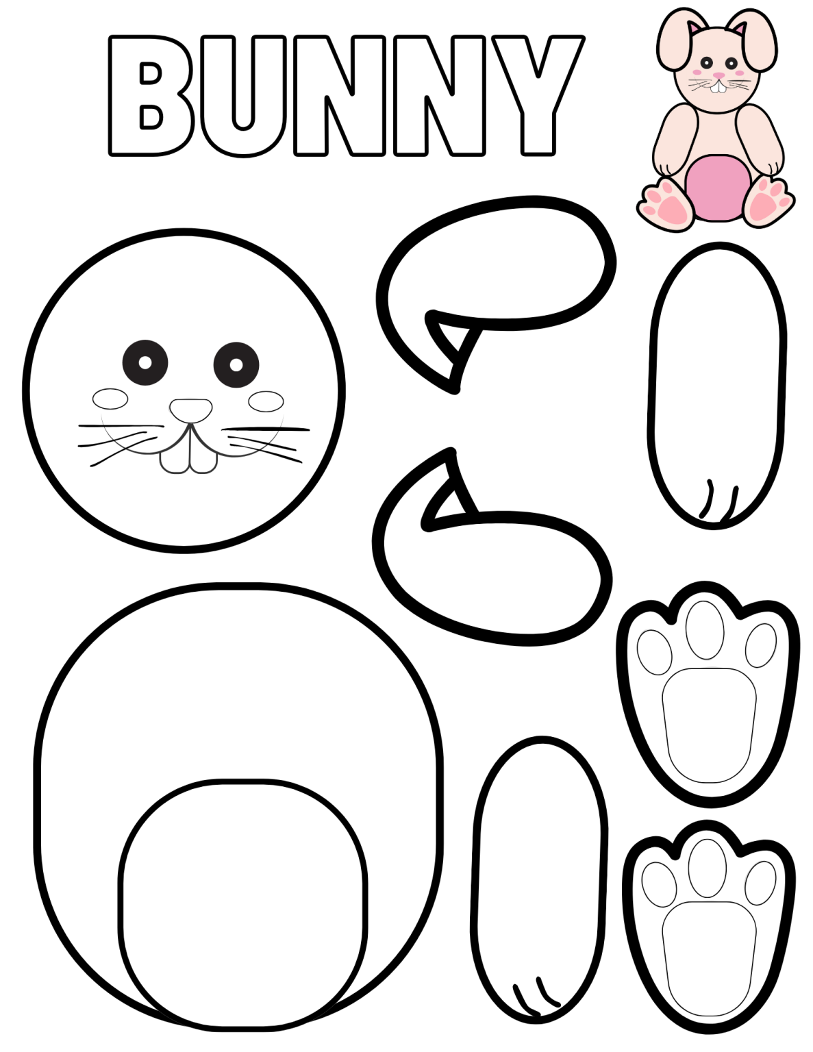 Cut, Paste and Color Animals - Fun Coloring Sheets