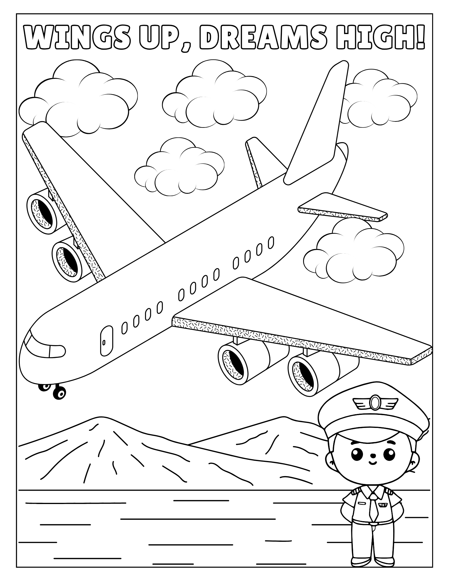 Pilot Activity and Coloring Sheets - Fun Coloring Sheets