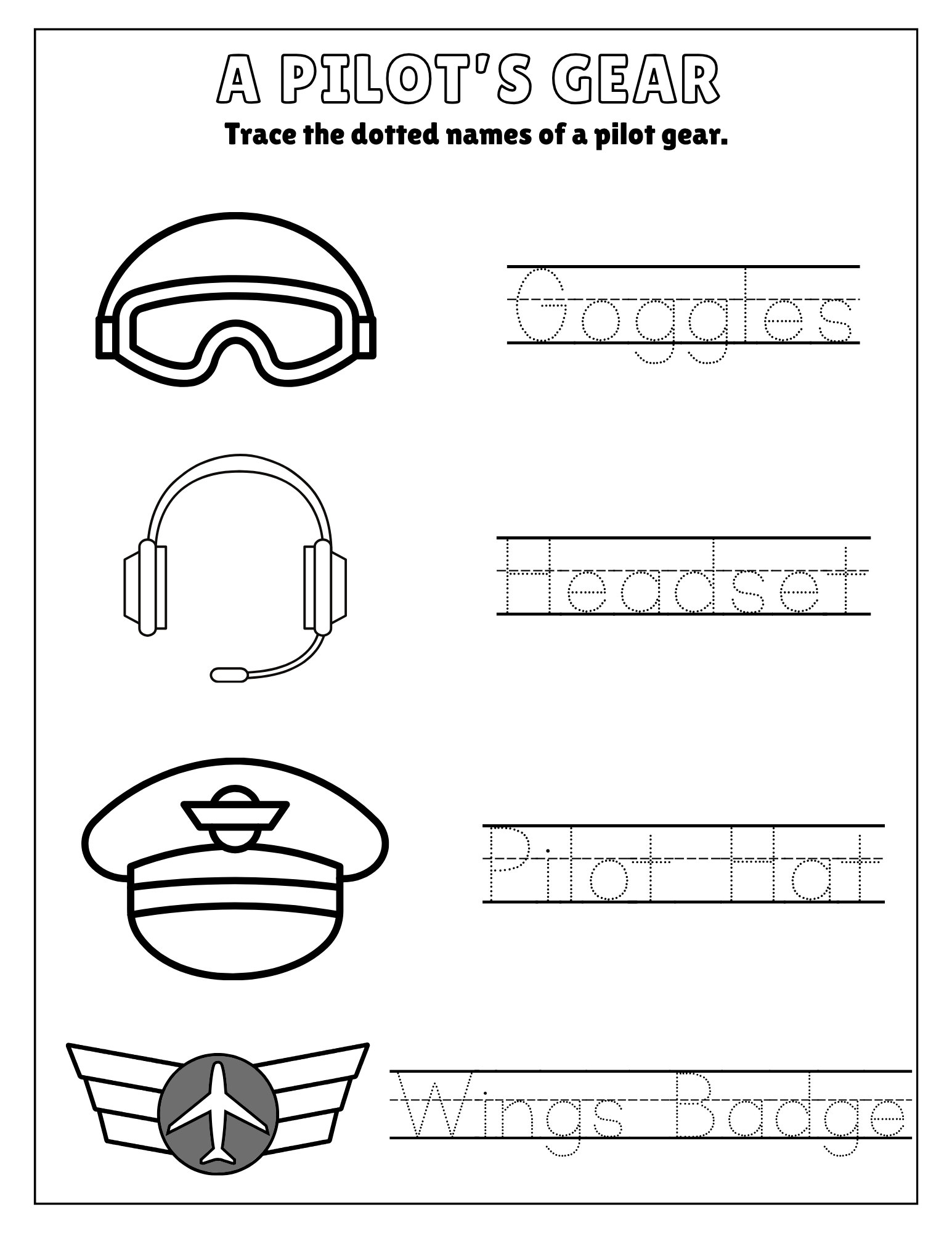Pilot Activity and Coloring Sheets - Fun Coloring Sheets