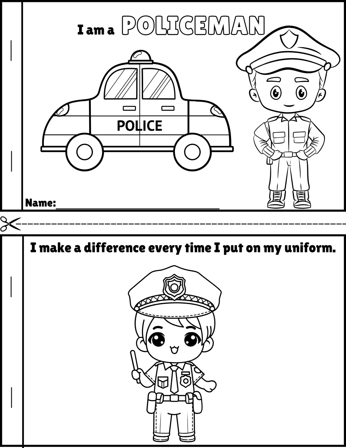 Police Activity and Coloring Sheets - Fun Coloring Sheets