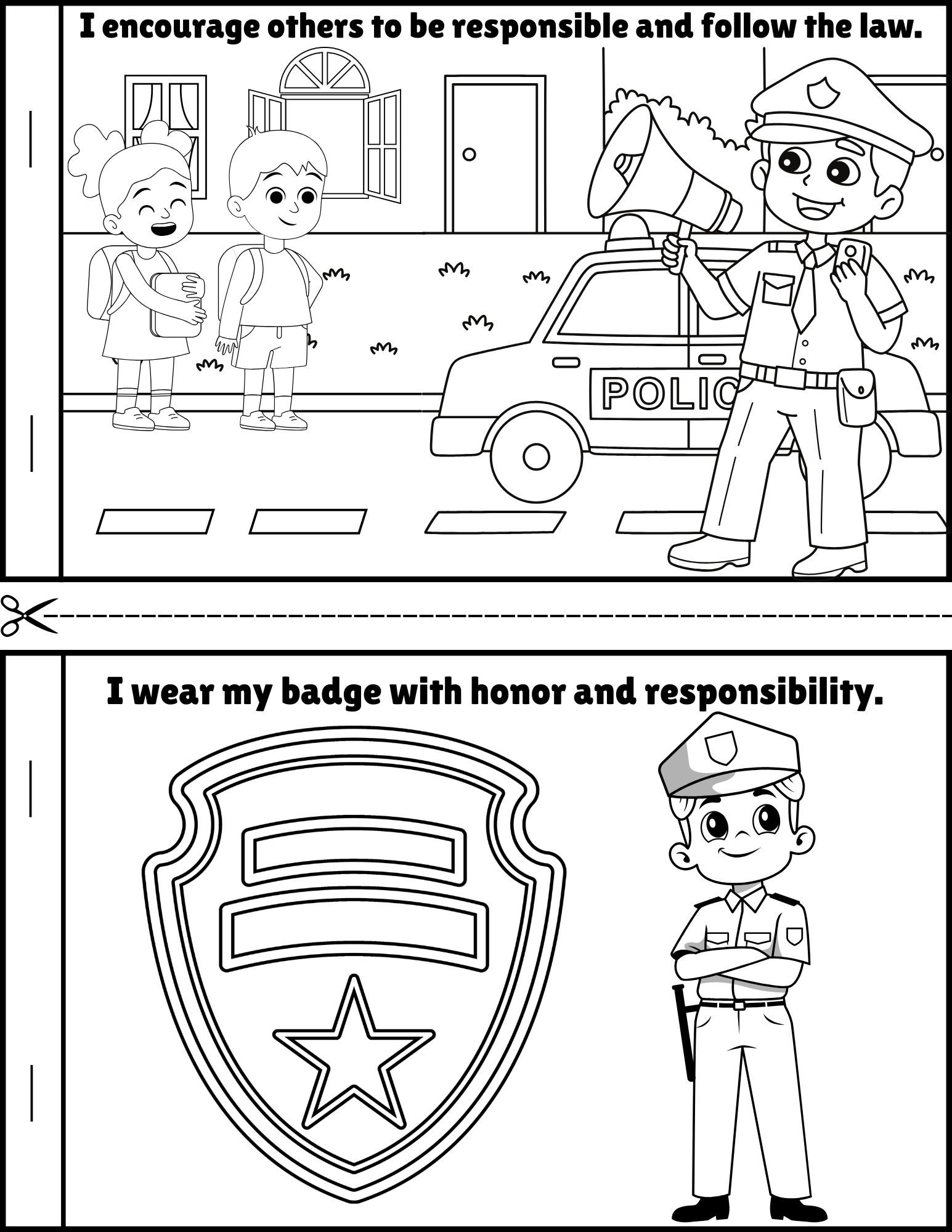 Police Activity and Coloring Sheets - Fun Coloring Sheets