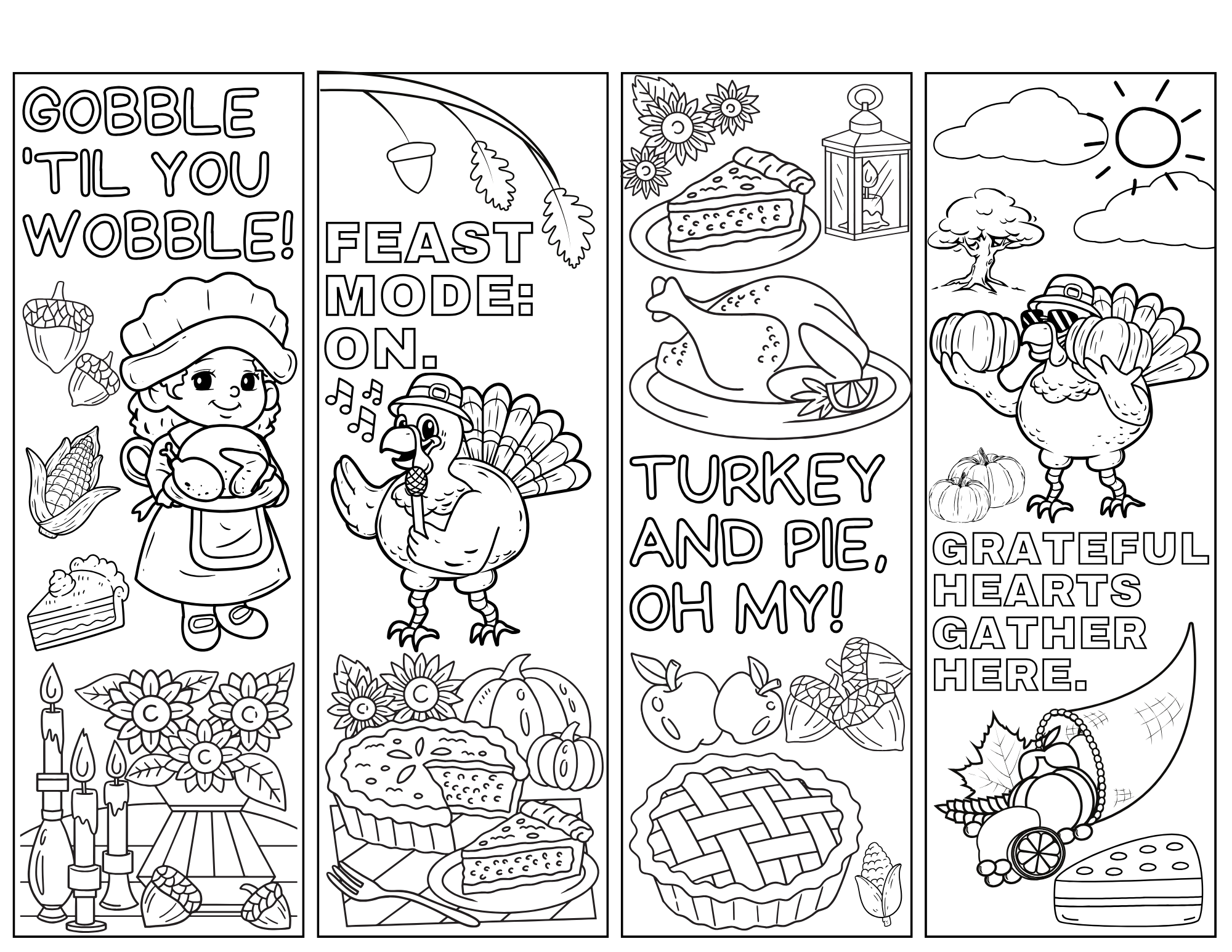 Thanksgiving Kids Pack - Fun Coloring Sheets