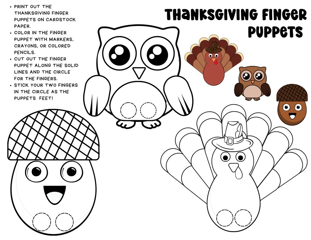 Thanksgiving Kids Pack - Fun Coloring Sheets
