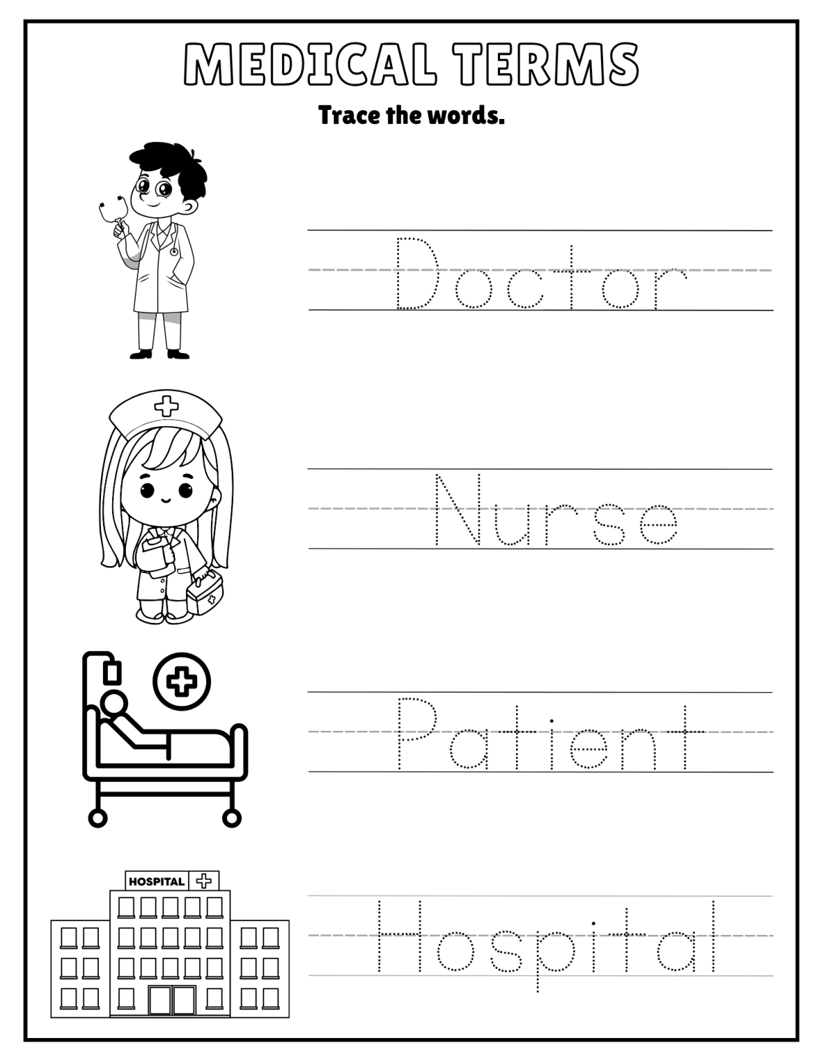 Doctor Activity and Coloring Sheets - Fun Coloring Sheets