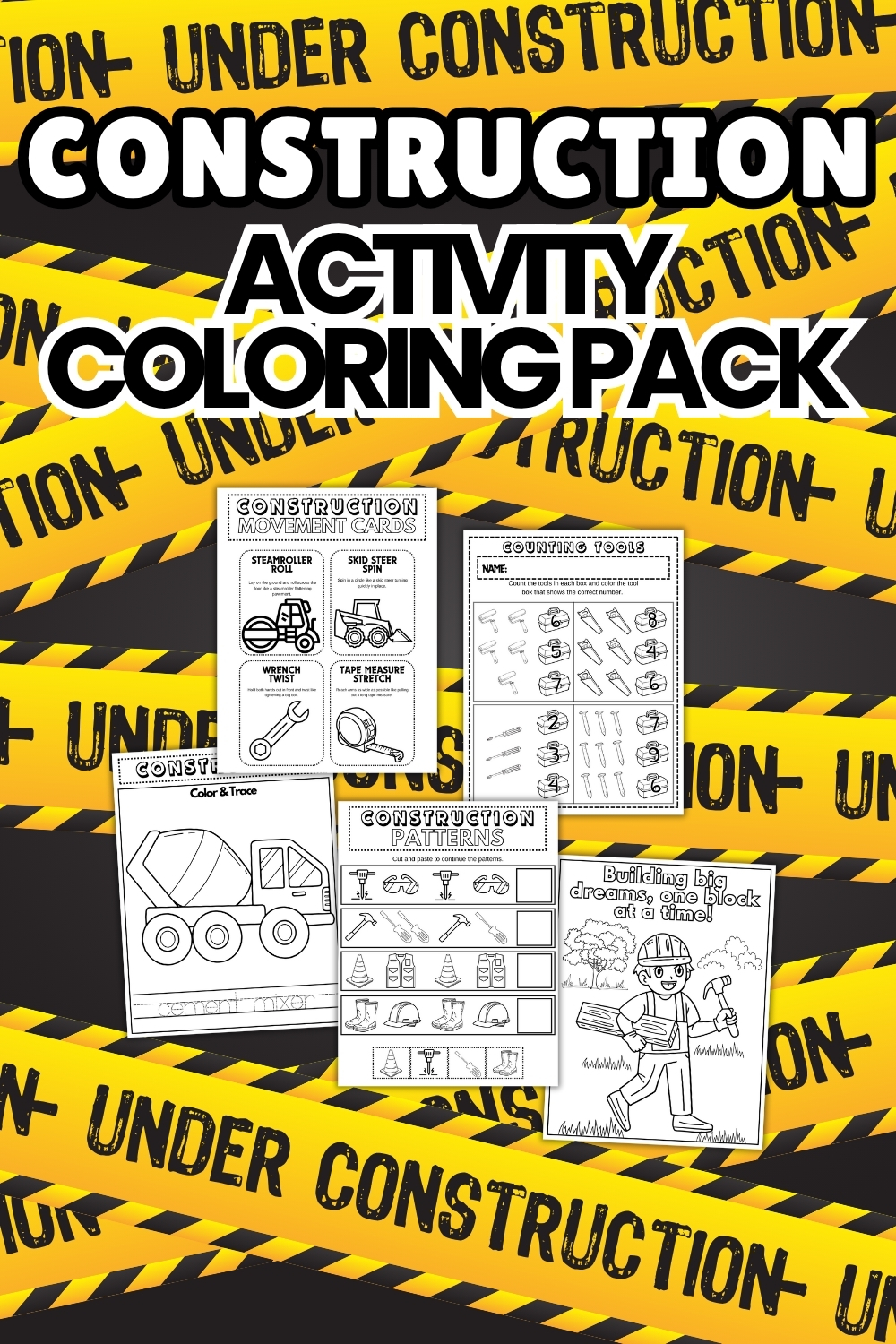 Construction Activity Coloring Pack - Fun Coloring Sheets
