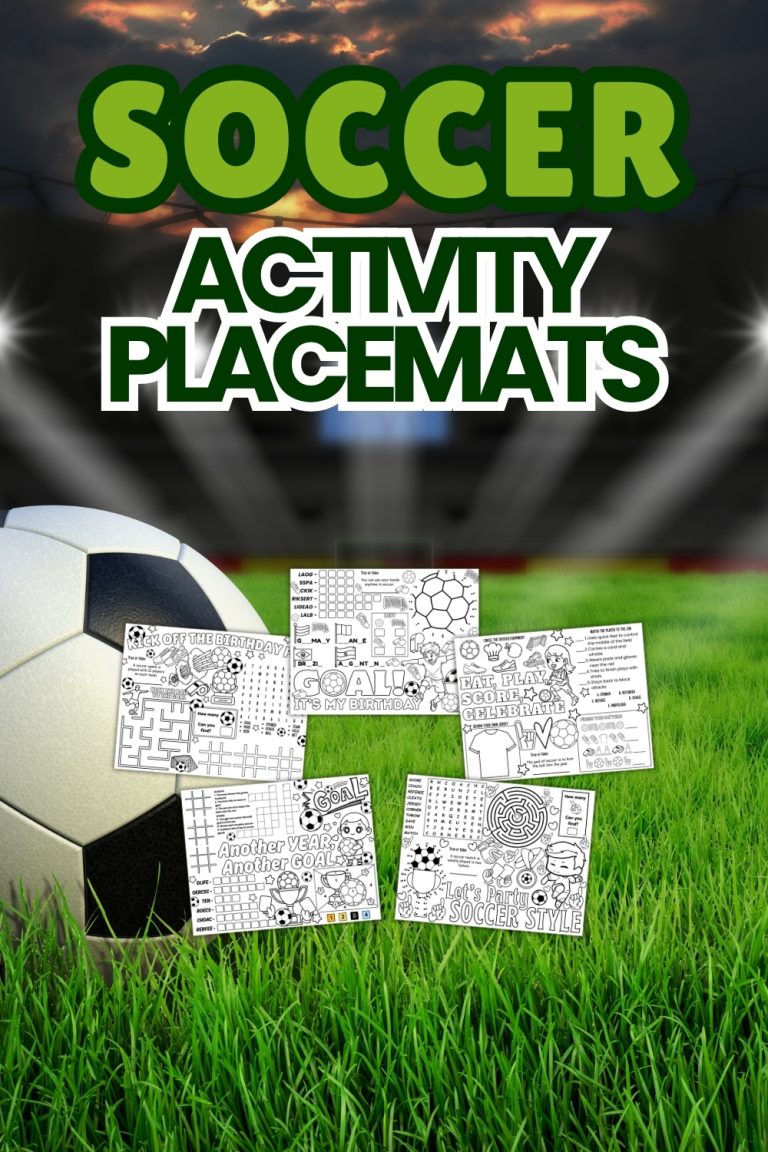 Soccer Activity Placemats - Fun Coloring Sheets