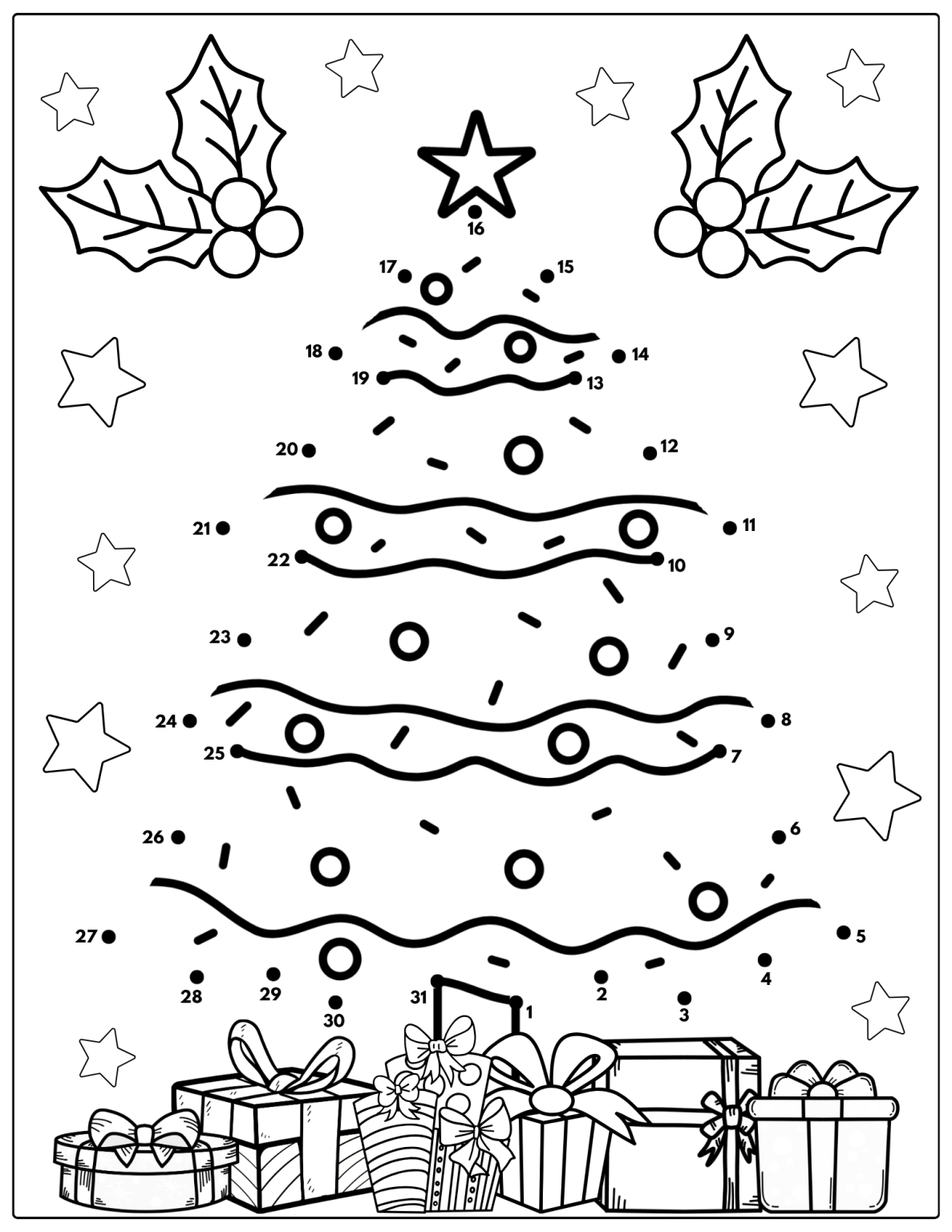 Christmas Dot To Dot Pages - Fun Coloring Sheets